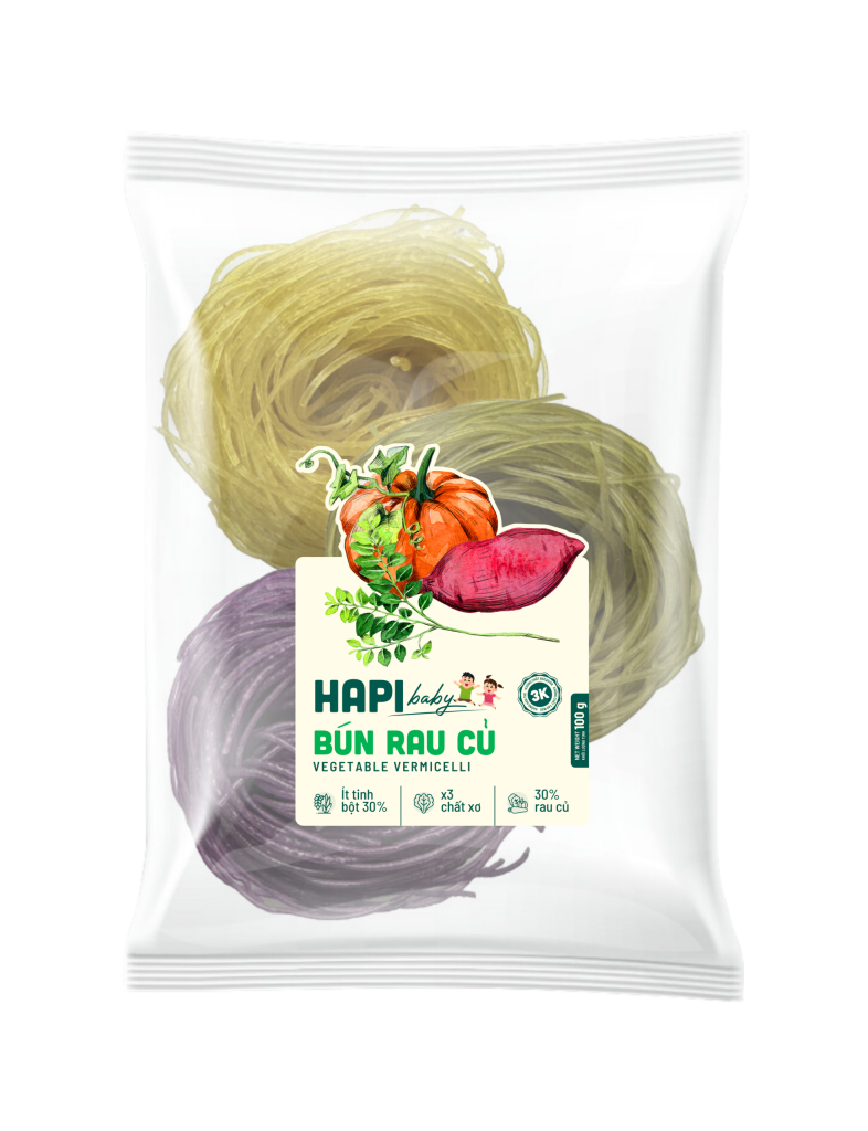 Bún Rau Củ HAPI BABY - Ít tinh bột, X3 chất Xơ | HAPINUT